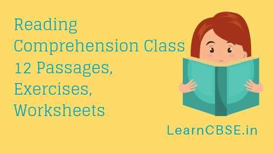 Reading Comprehension Class 12 Passages, Exercises, Worksheets – Merit ...